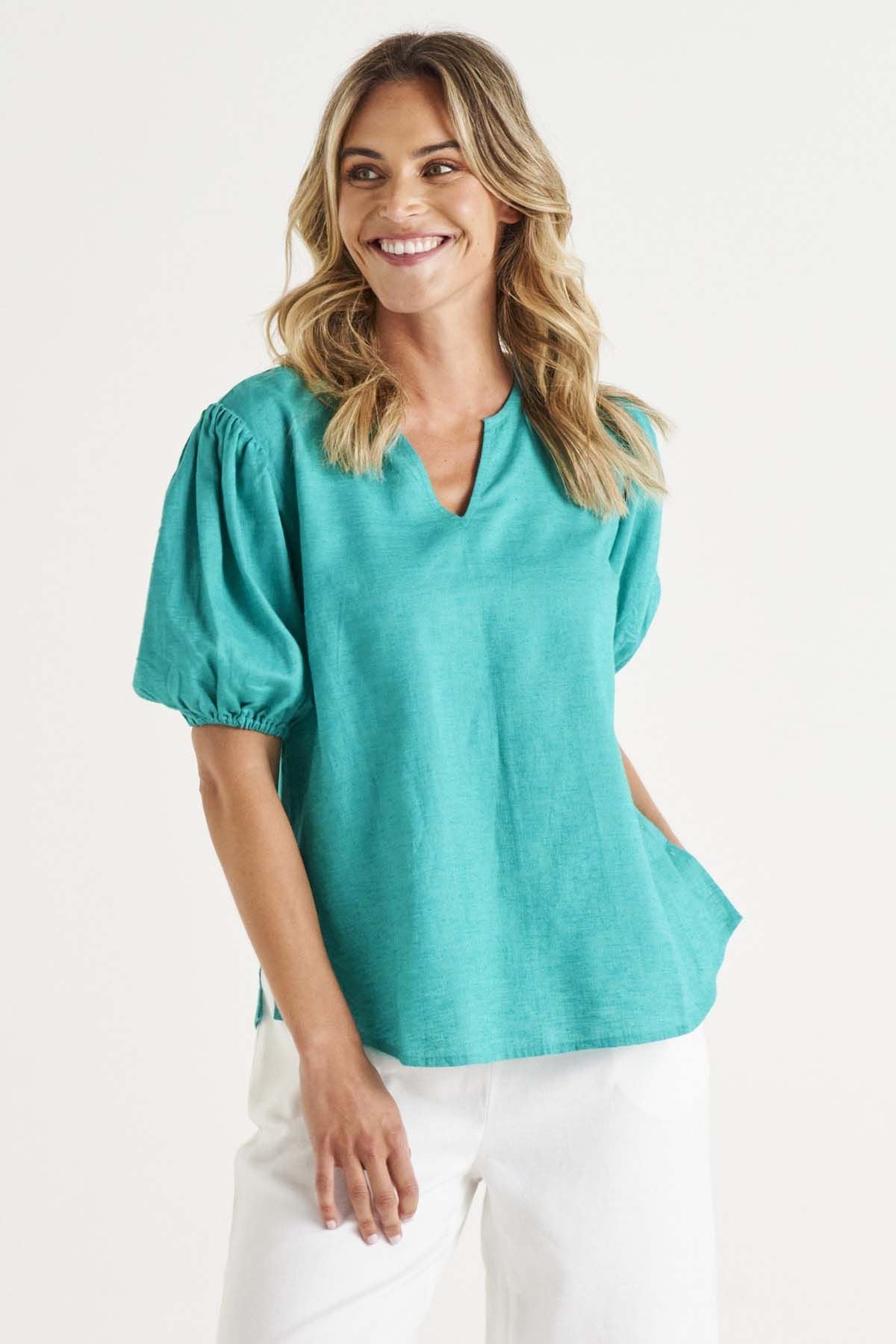 Alba Blouse in Teal | Betty Basics | Hey Sara