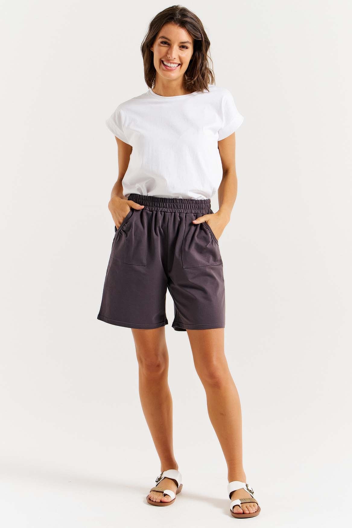 Betty Basics Harvard Short in Smoke Grey - Hey Sara