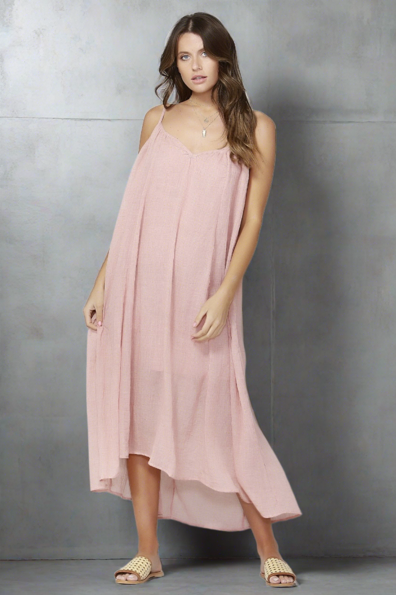 Sunday Strap Maxi Dress in Pink | Fate & Becker | Hey Sara